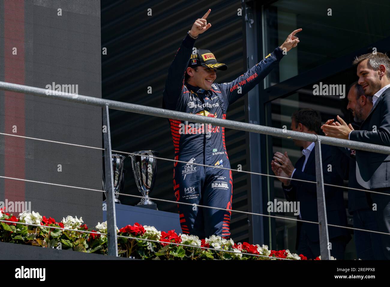 FITTIPALDI Enzo (bra), Rodin Carlin, Dallara F2, portrait, podium ...