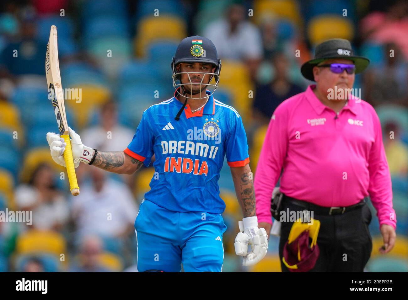 India's Ishan Kishan celebrates half a century against West Indies ...