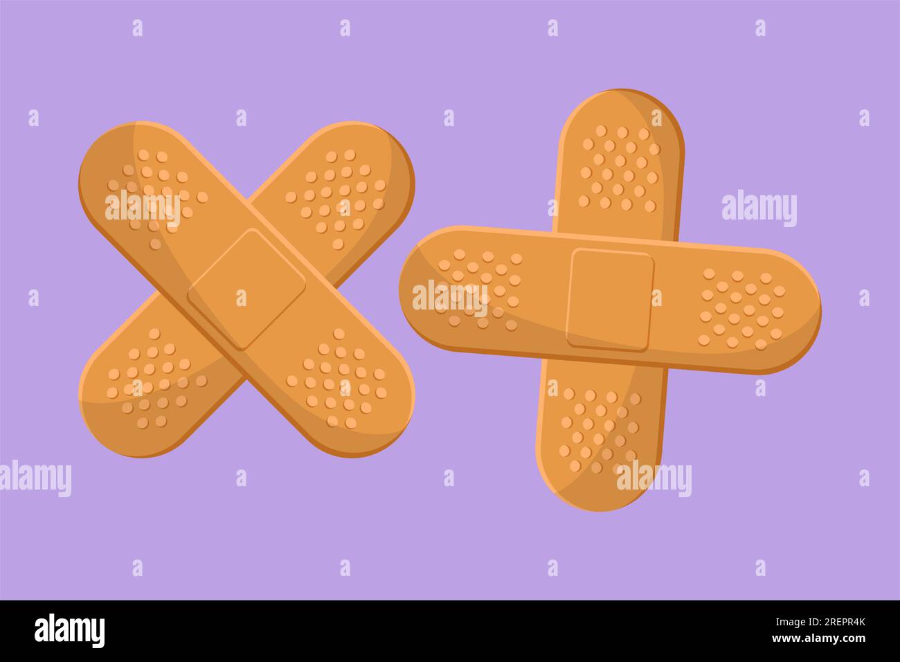 Graphic flat design drawing adhesive bandage elastic medical plasters ...