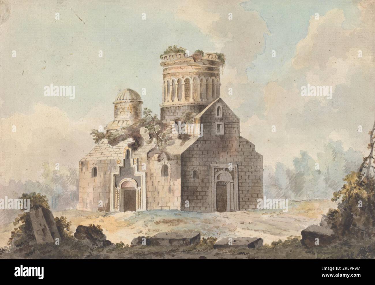 Views in the Levant: A Ruined Byzantine Church circa 1785 by Willey ...