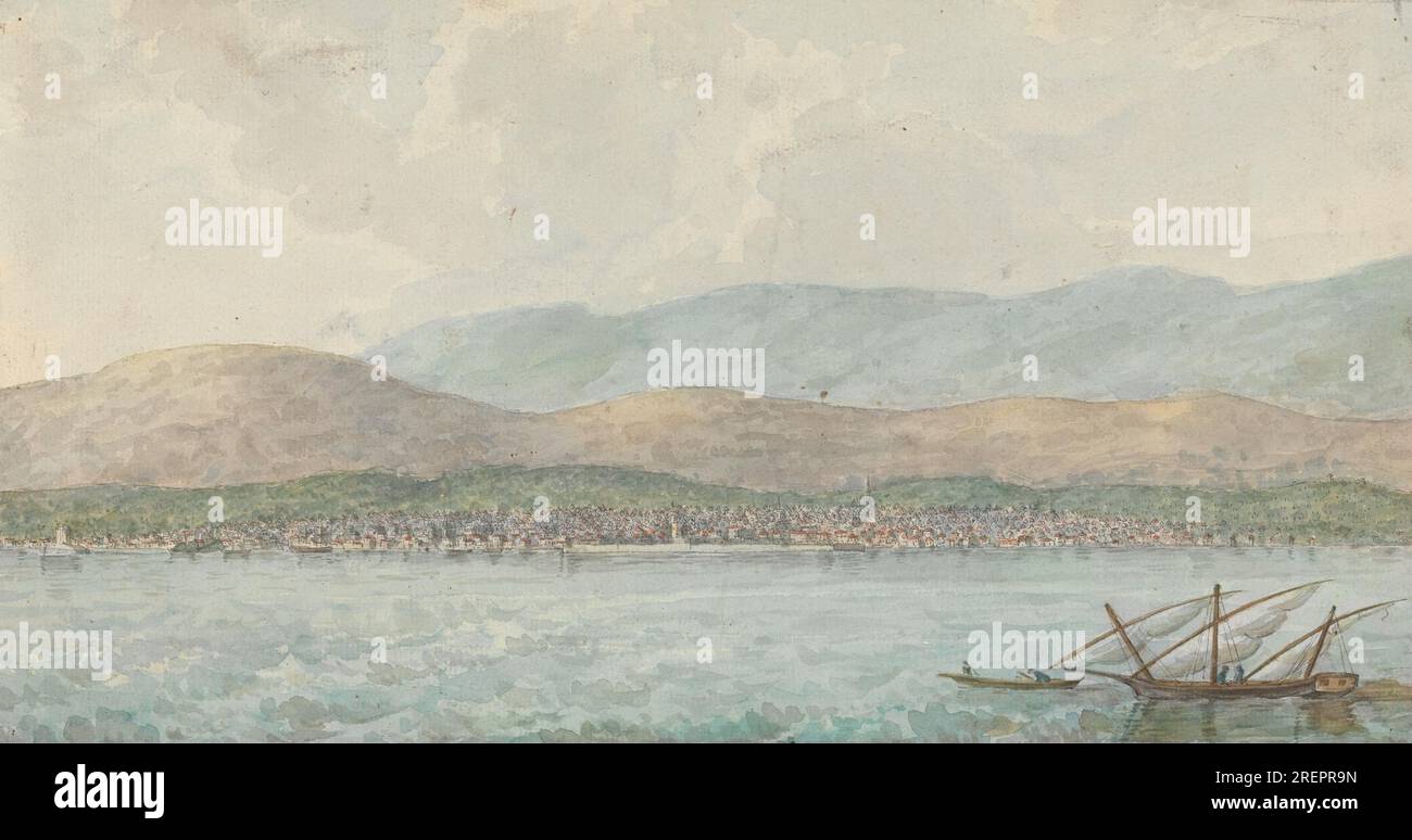 Views in the Levant: View of a Harbour and Town From the Sea, Turkey ...