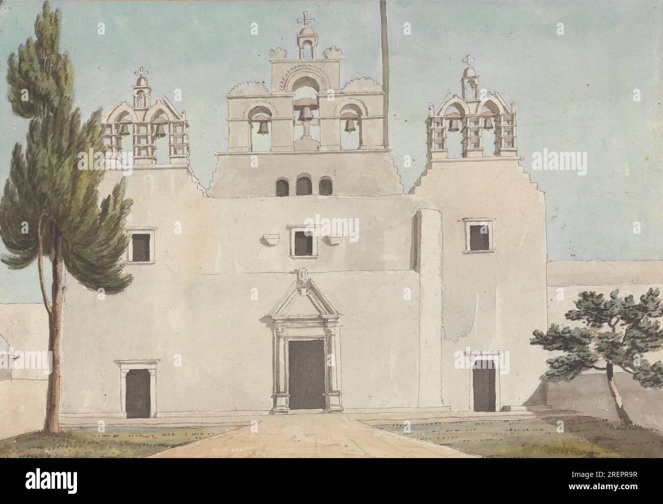 Views in the Levant: Place of Worship with Three Bell Towers with ...