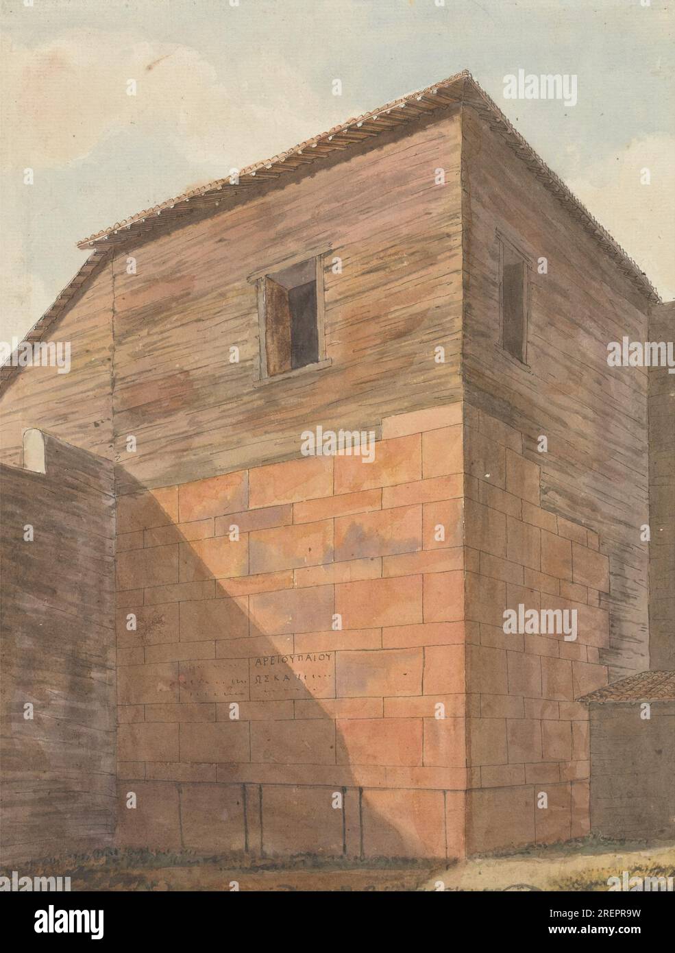 Views in the Levant: Corner of Stone and Wood Building, with ...