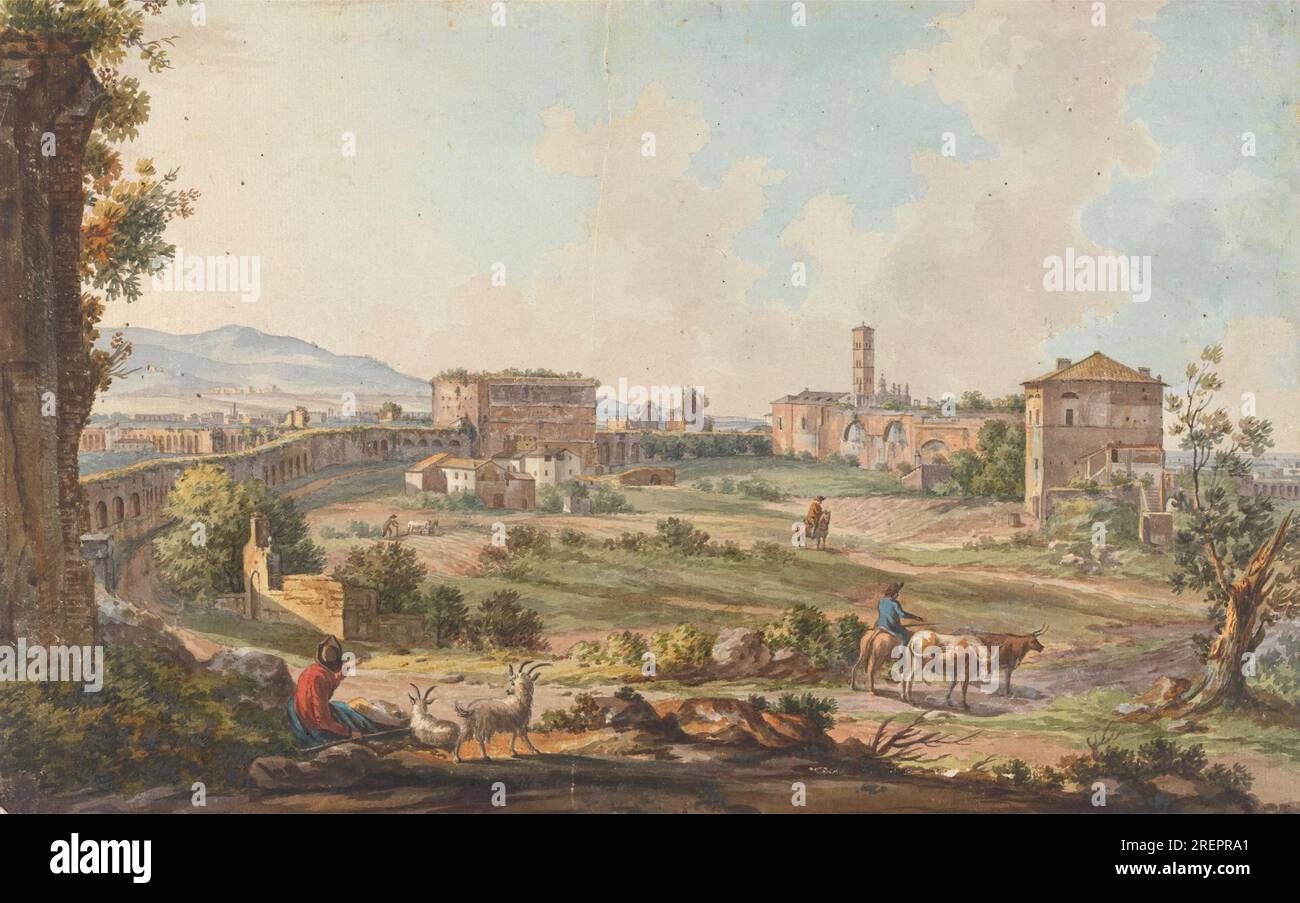 Views in the Levant: Ruins in Rome with Goats, Cows and Herdsmen circa ...