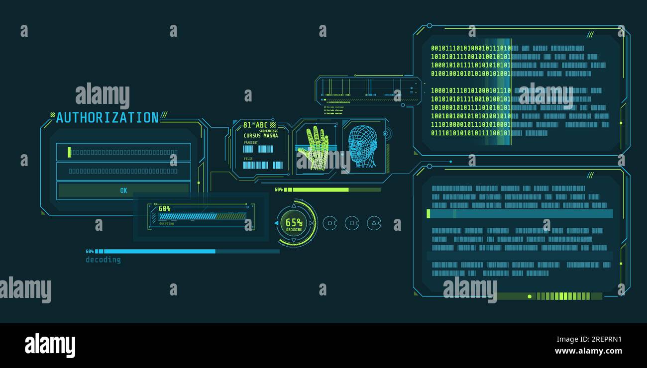 Data Decoding Program Interface With Authorization Window Stock Vector Image And Art Alamy 5249