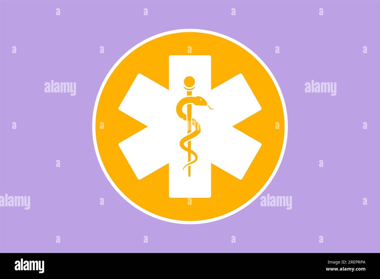 Graphic flat design drawing of medical snake health symbol, label ...