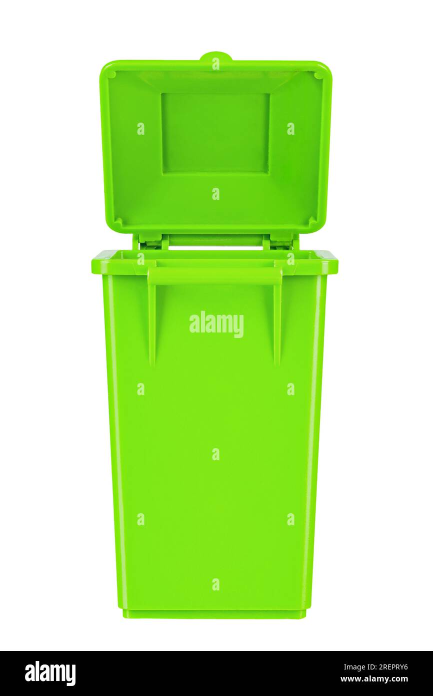 A new unbox light green large plastic bin isolated on white background ...