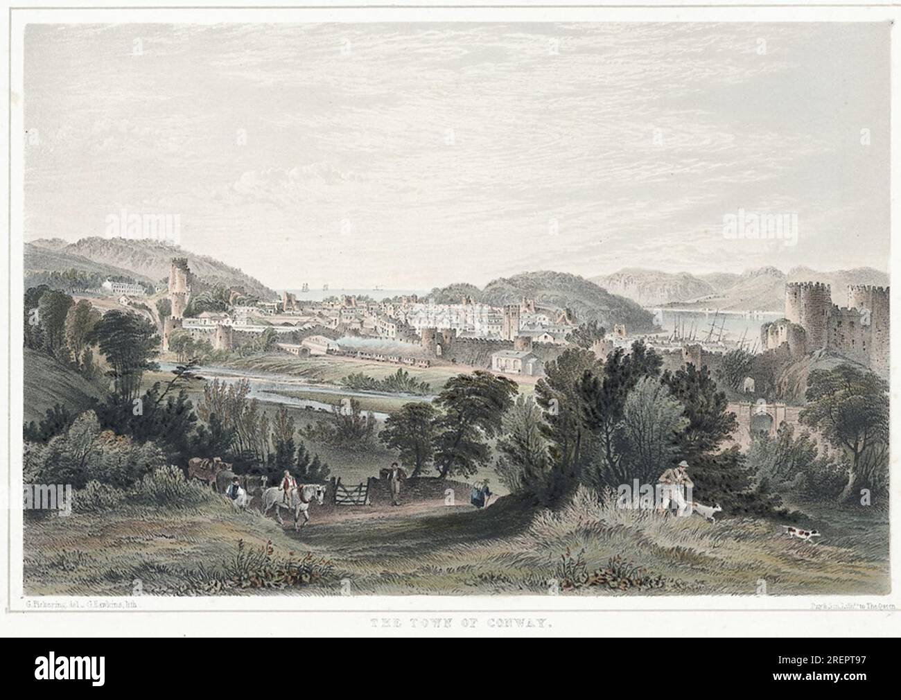 The Town Of Conway 1850 by George Hawkins Stock Photo - Alamy
