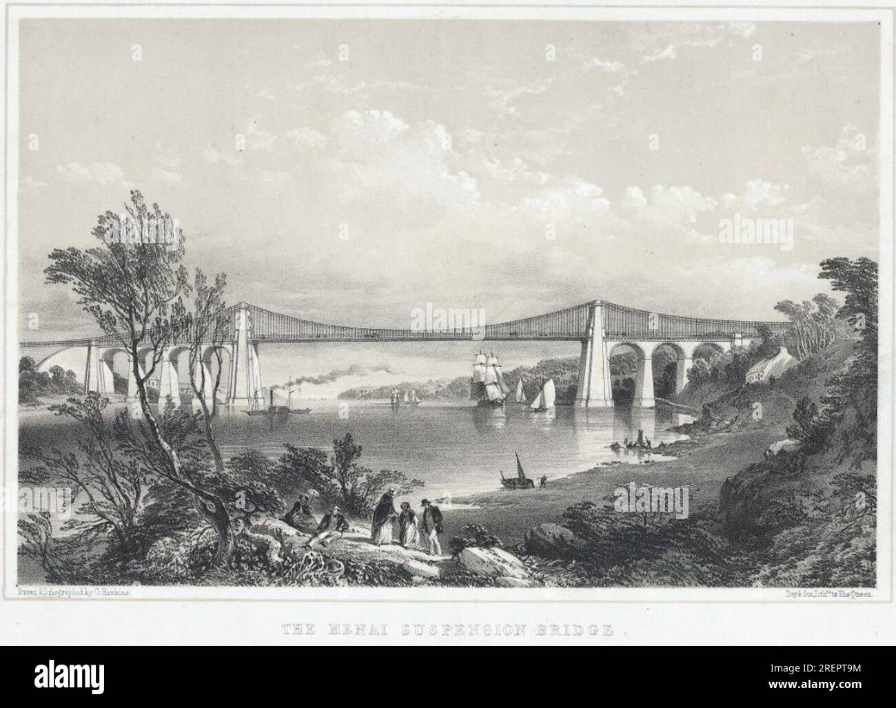 Menai bridge black and white hi-res stock photography and images - Alamy
