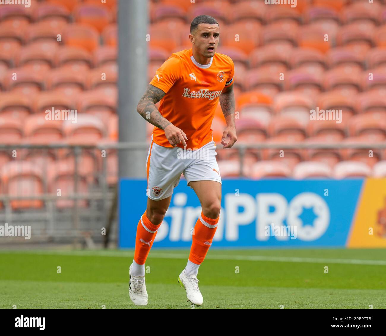 Albie Morgan #8 of Blackpool during the Pre-season friendly match ...