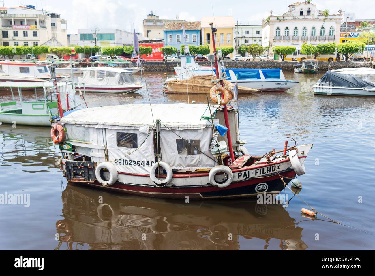 Valenca, Bahia, Brazil - January 10, 2023: View of the river Una and ...