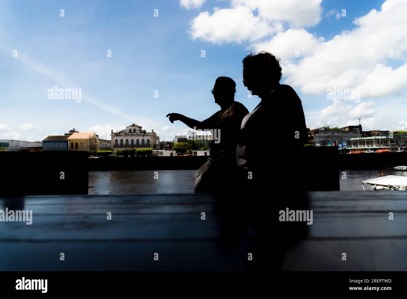 Valenca, Bahia, Brazil - January 10, 2023: Silhouette of two people ...