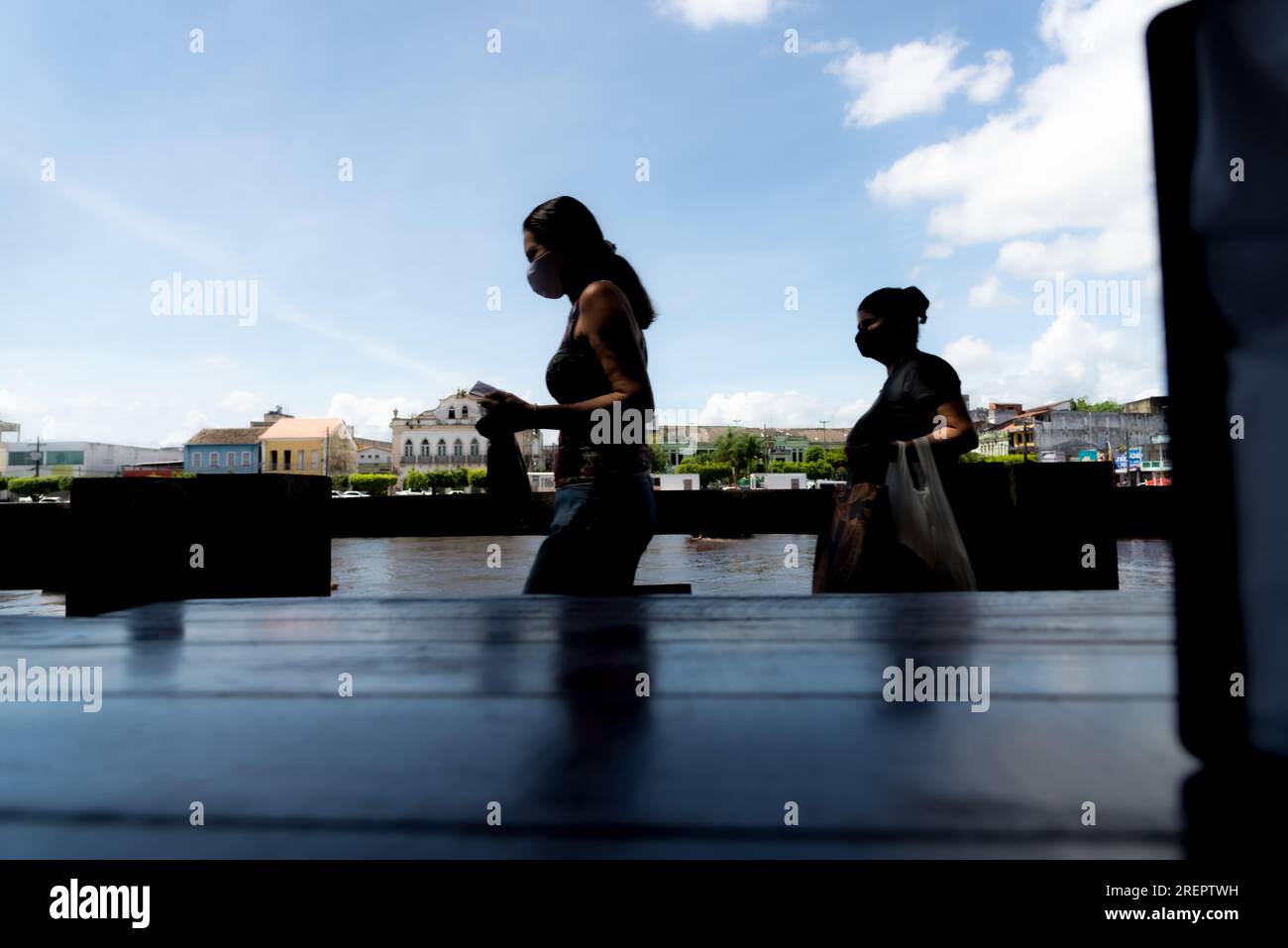Valenca, Bahia, Brazil - January 10, 2023: Silhouette of two people ...