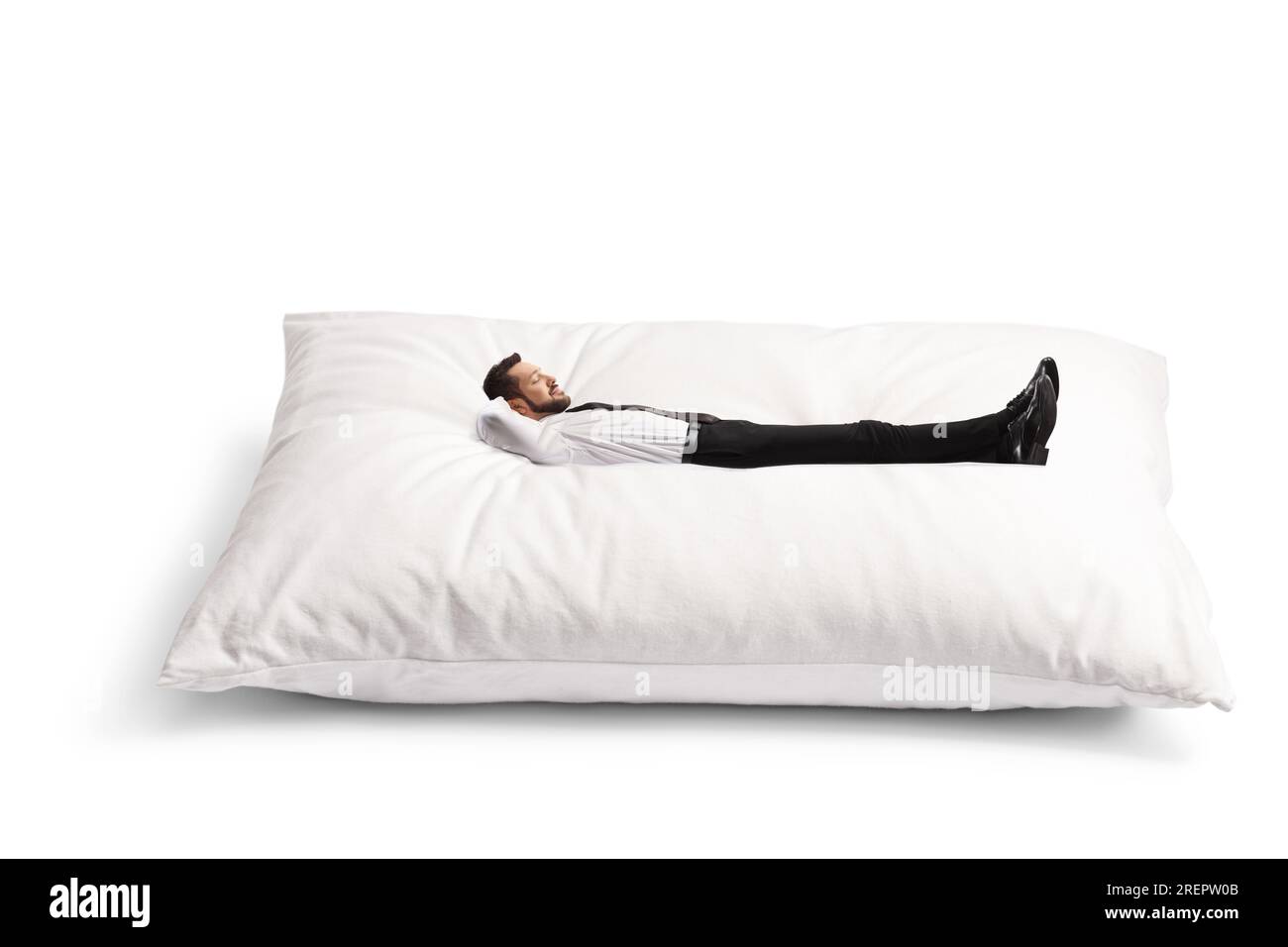 Man rest on floating mattress Cut Out Stock Images & Pictures - Alamy