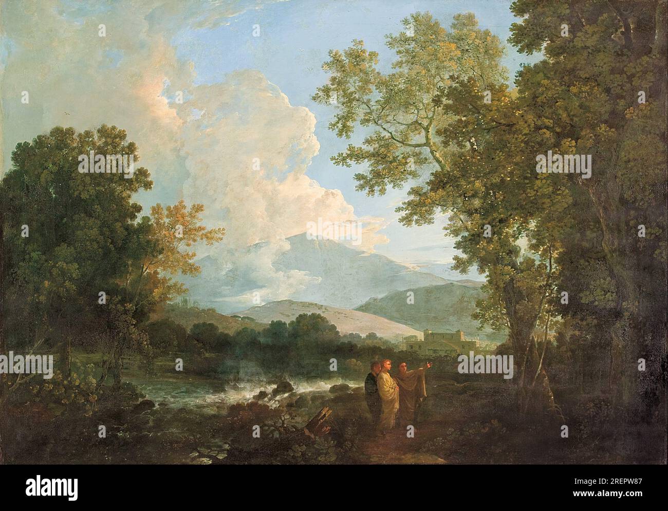 Cicero with his friend Atticus and brother Quintus, at his villa at ...