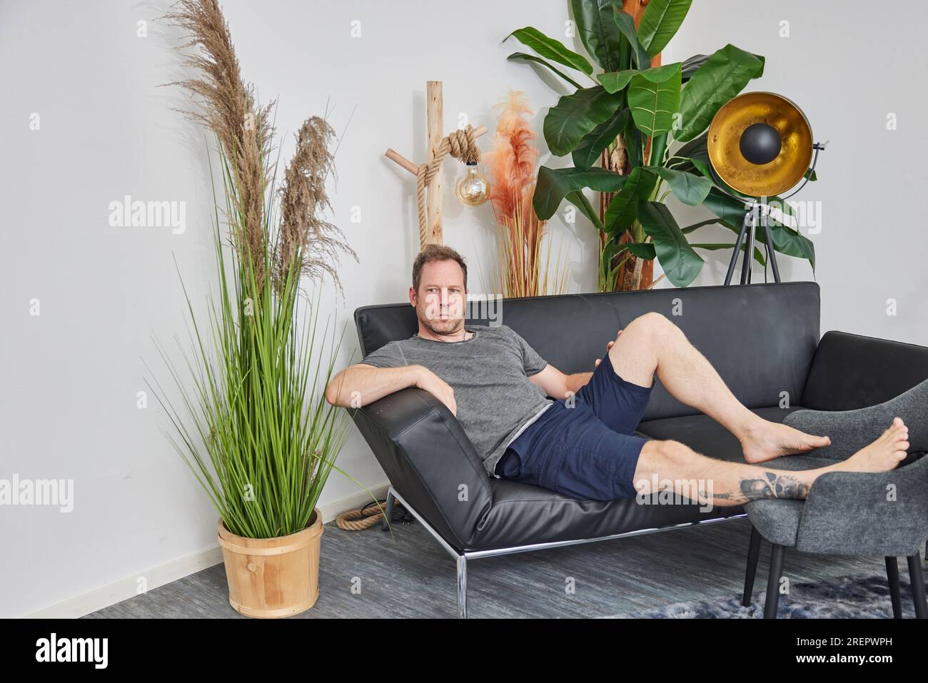 Barefoot caucasian man in hi-res stock photography and images - Alamy