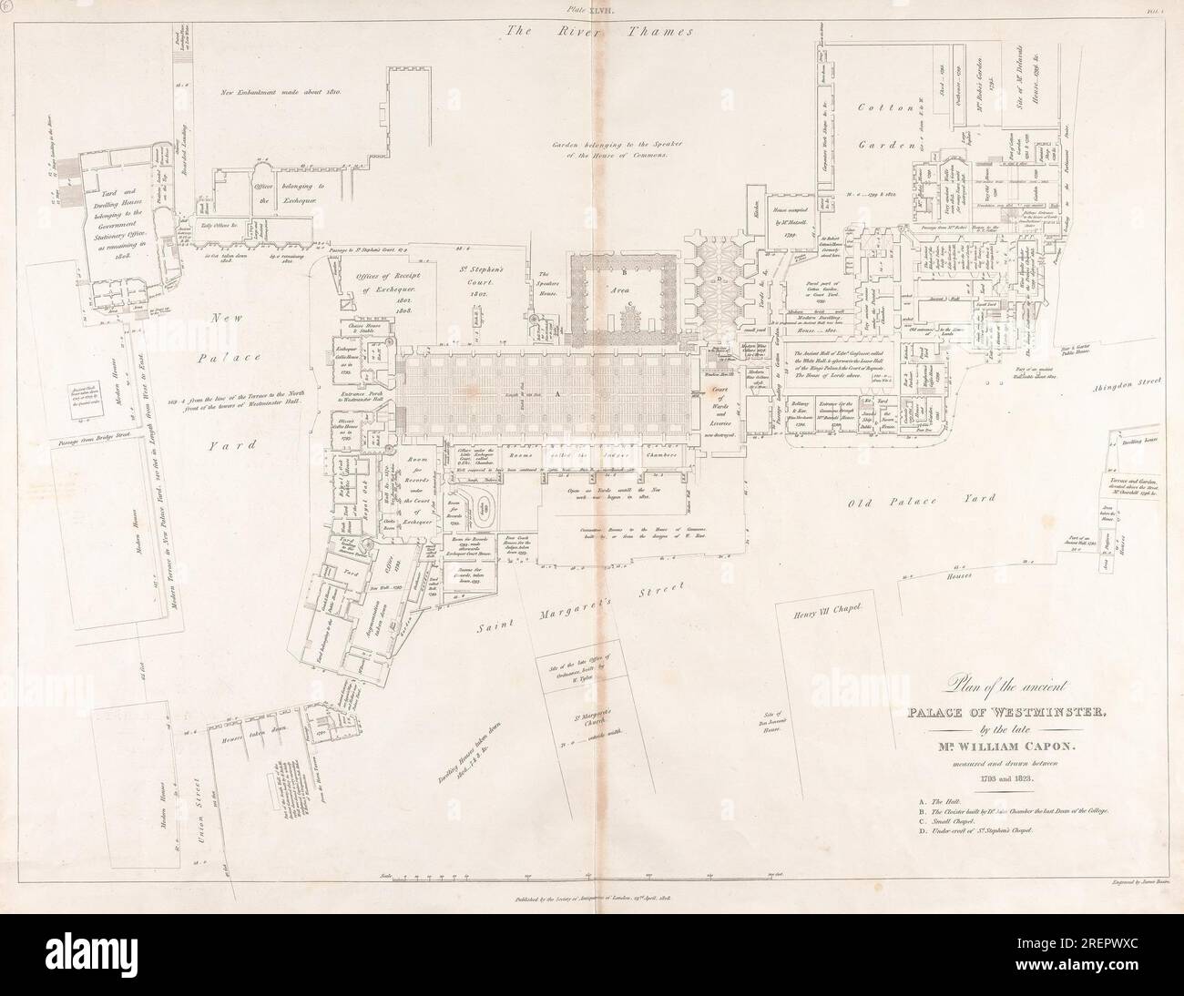 Plan of the Ancient Palace of Westminster by the late Mr. William Capon ...
