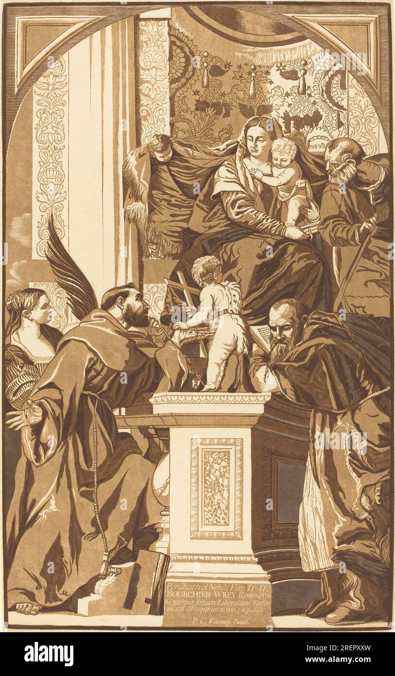 "John Baptist Jackson after Veronese, Holy Family and Four Saints, 1739 ...