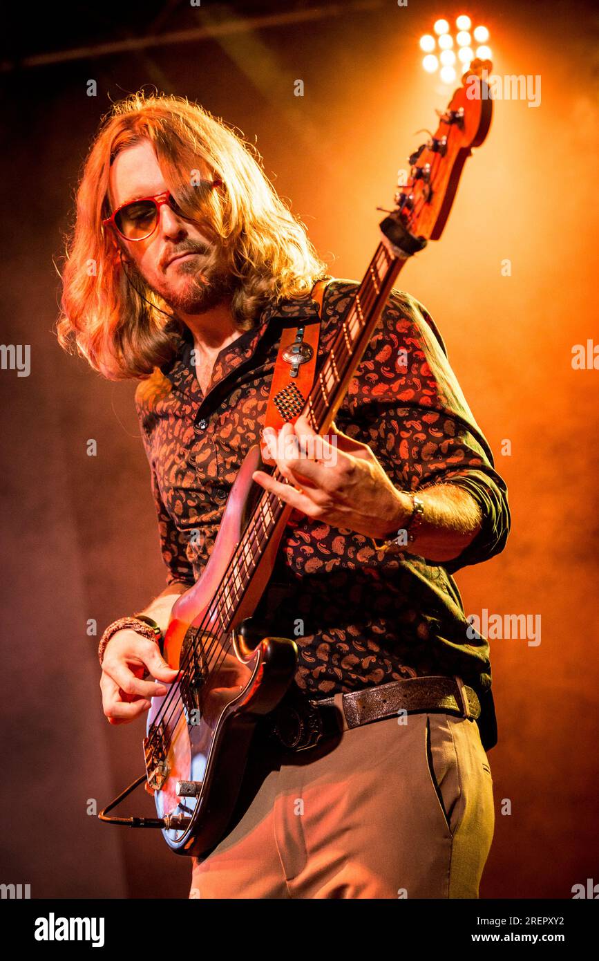 Paul Glover on bass Stock Photo - Alamy