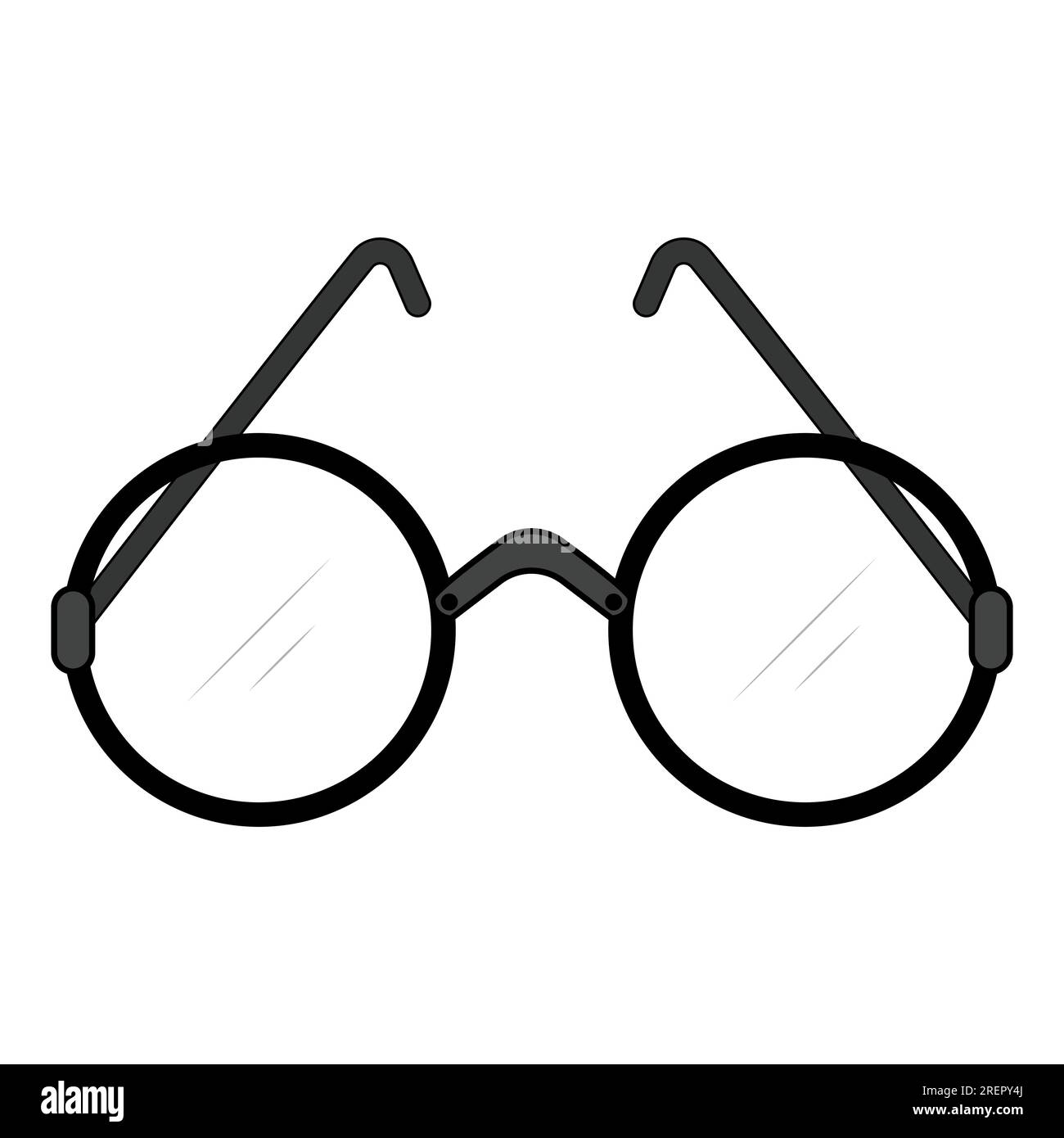 Round Glasses Circle Eyeglasses With Round Frame Vector Illustration On White Background Stock