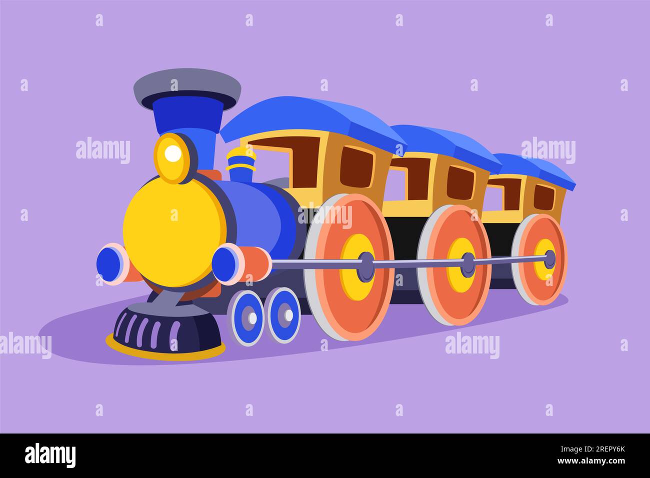 Character flat drawing cute toy train logo, label. Cute toy train and ...