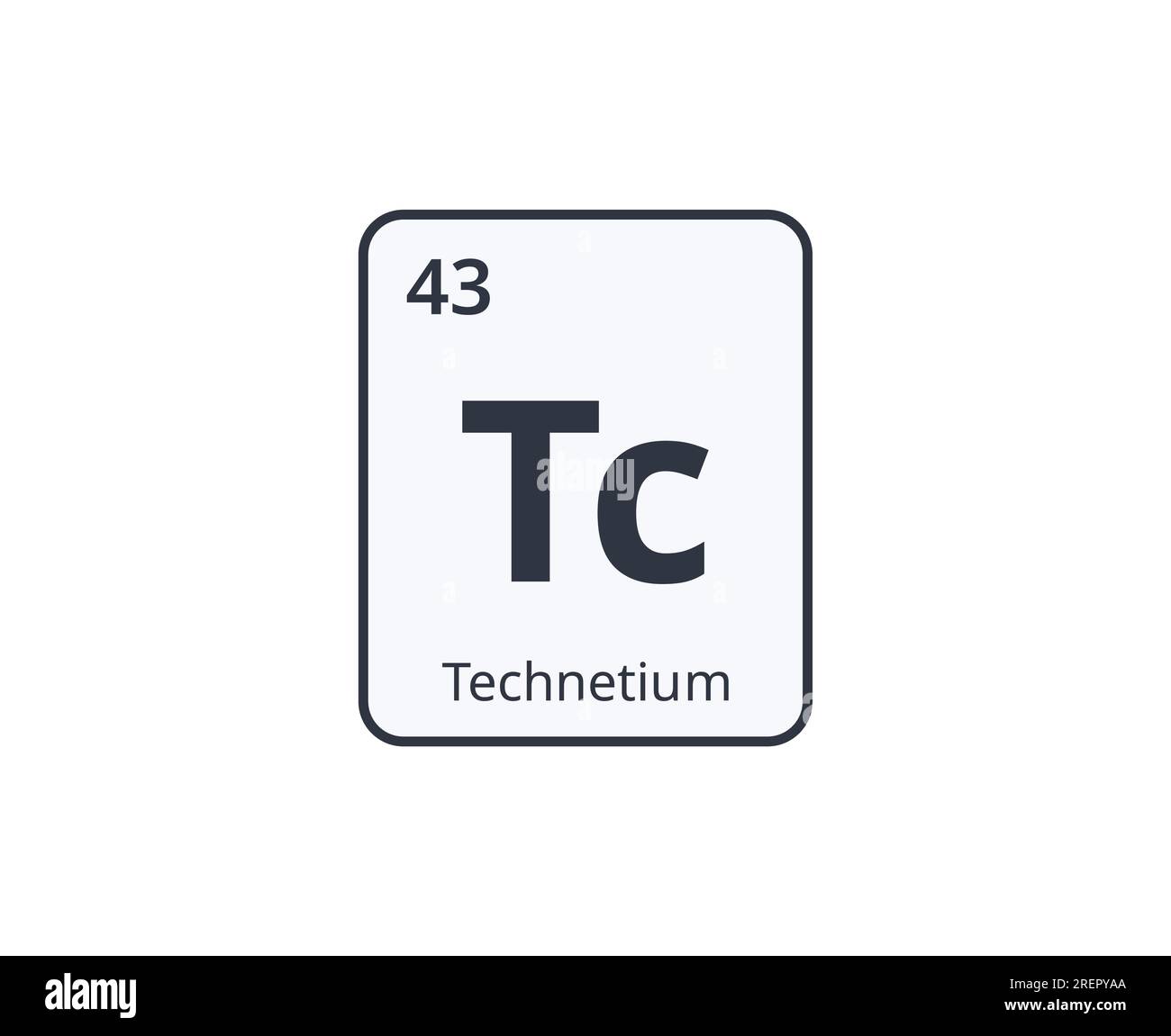 Technetium Chemical Symbol Graphic For Science Designs Vector