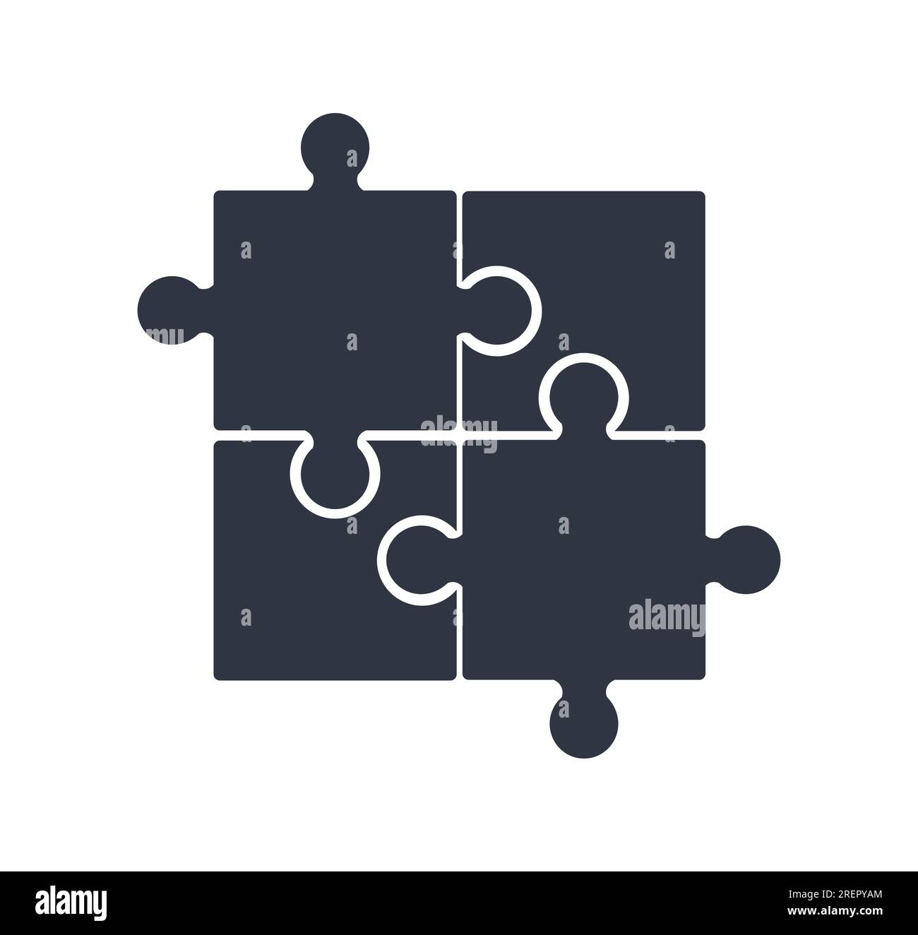 Monochromatic Puzzle Symbol. Concept of Challenge and Teamwork ...
