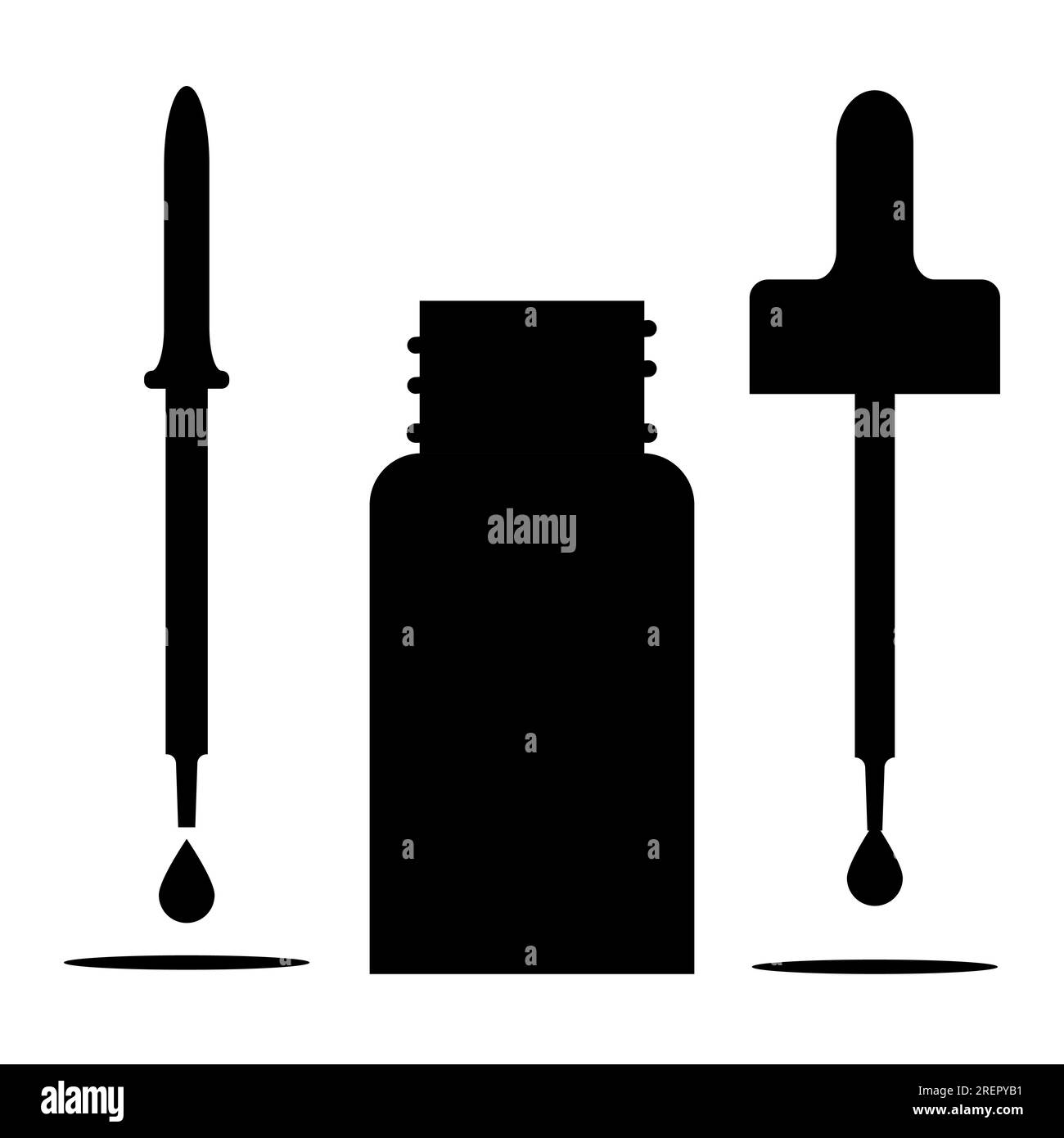 Dropper, vial bottle and pipette. Vector clipart and Illustration. Eye ...