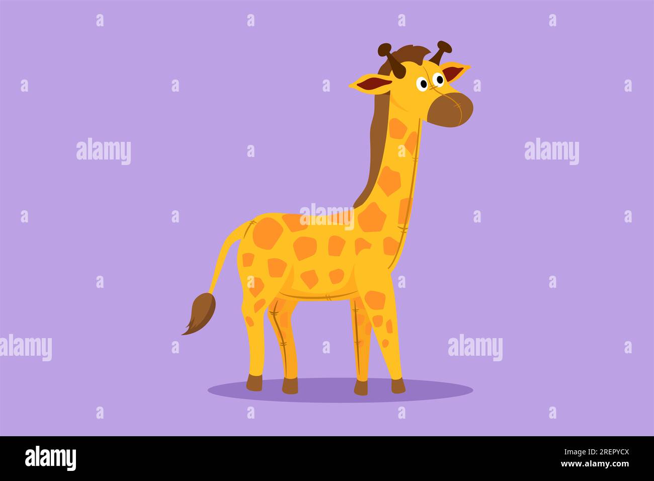 Graphic flat design drawing of cute giraffe plush doll logo, icon ...