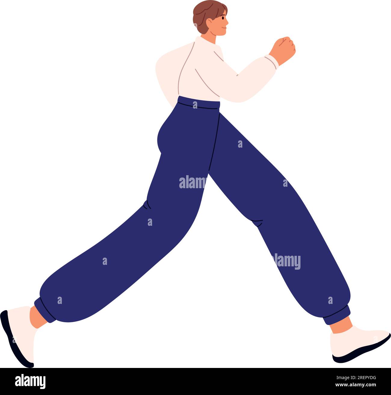 Business Man Character. Employee working fast and running towards ...