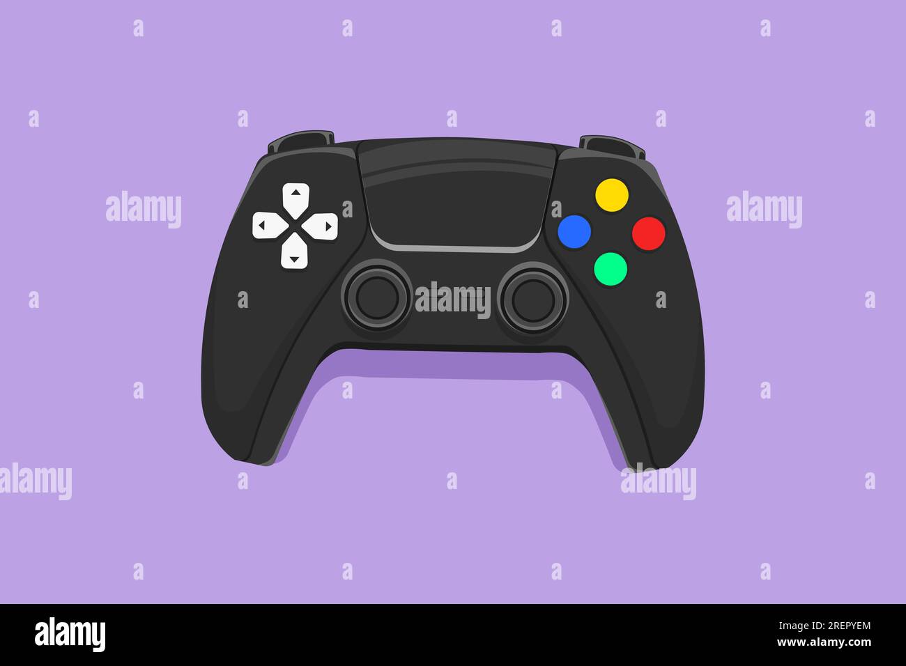 Graphic flat design drawing of stylized video games gaming controller ...