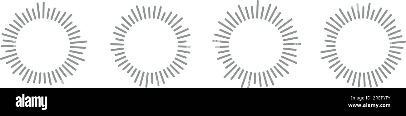 Sonic Circle Icons Collection. Graphic patterns music waves and radio ...