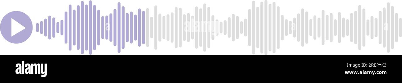 Audio Play Bar Icon. Music symbols with voice messages, radio sounds ...