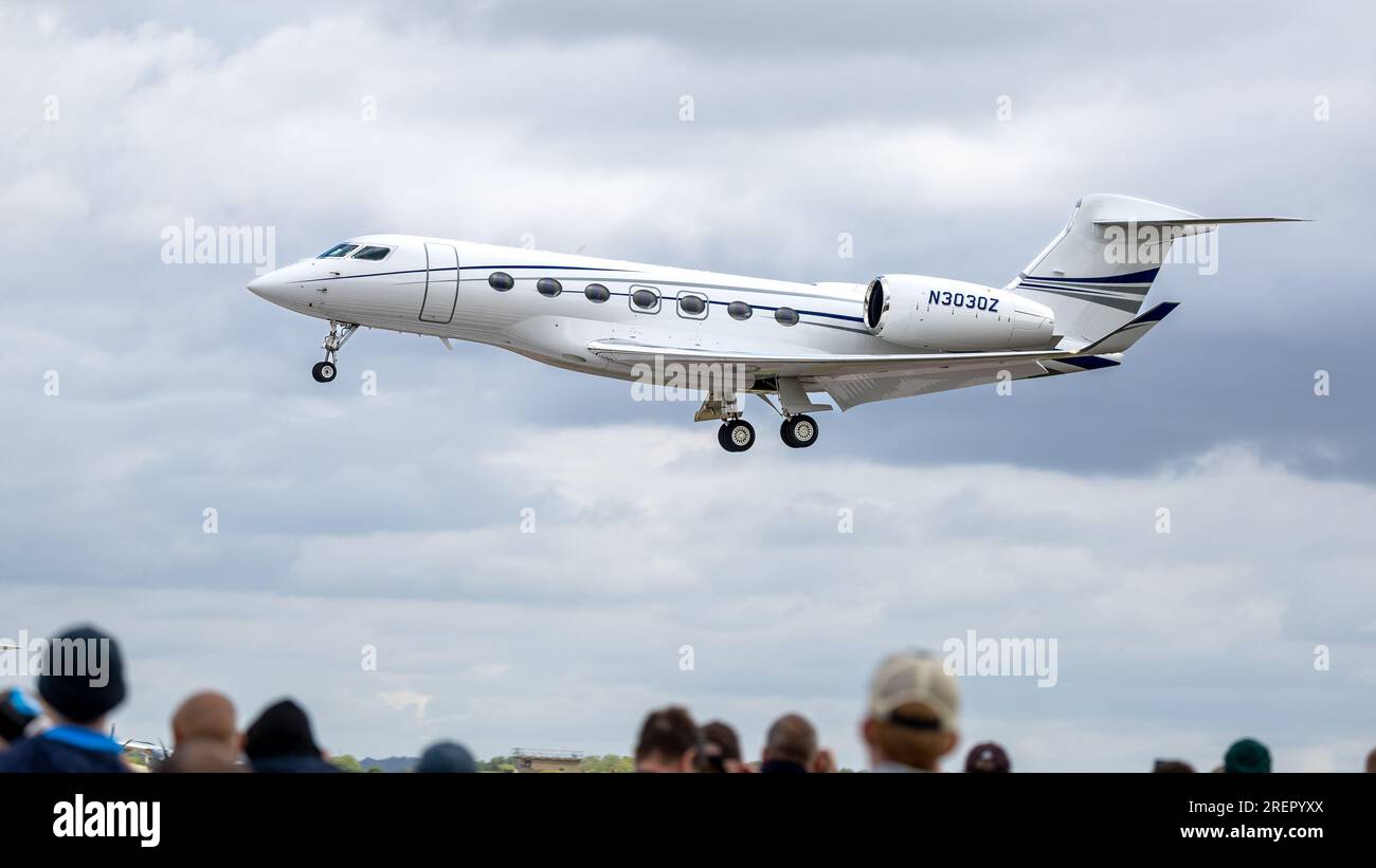 Gulfstream G500, arriving at RAF Fairford for the Royal International ...