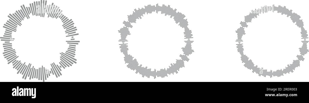 Sonic Circle Icons Collection. Graphic patterns music waves and radio ...