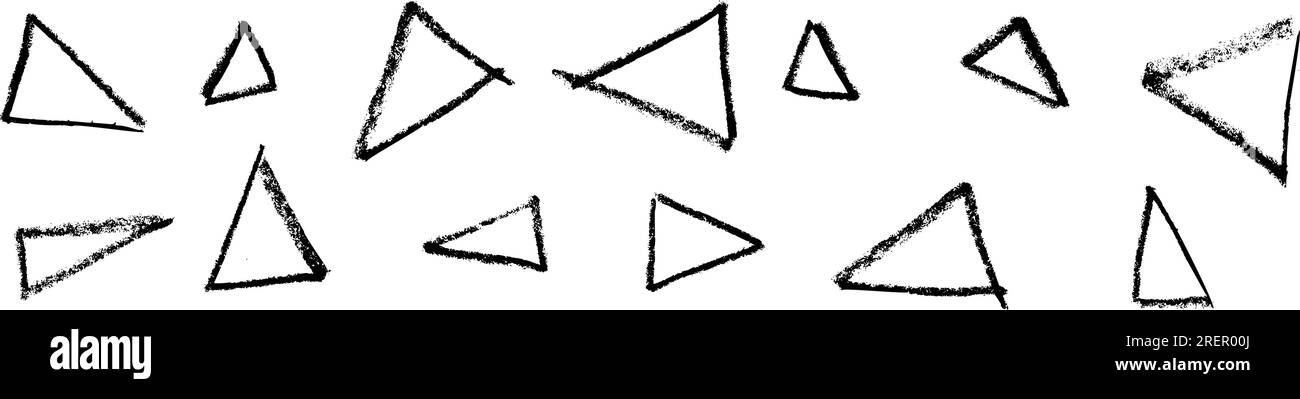 Brush and triangle creating paint strokes and curves, bold line ...