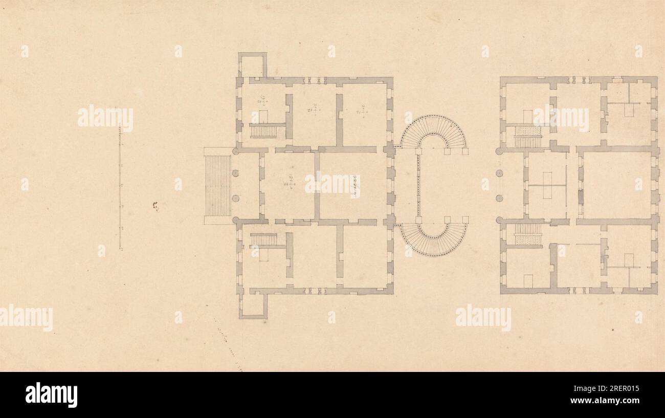 Lowther House, Westmorland: Principal and First Floor Plans between ...