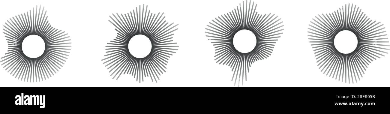 Sound waves in circular forms, linked with audio music, round voice ...