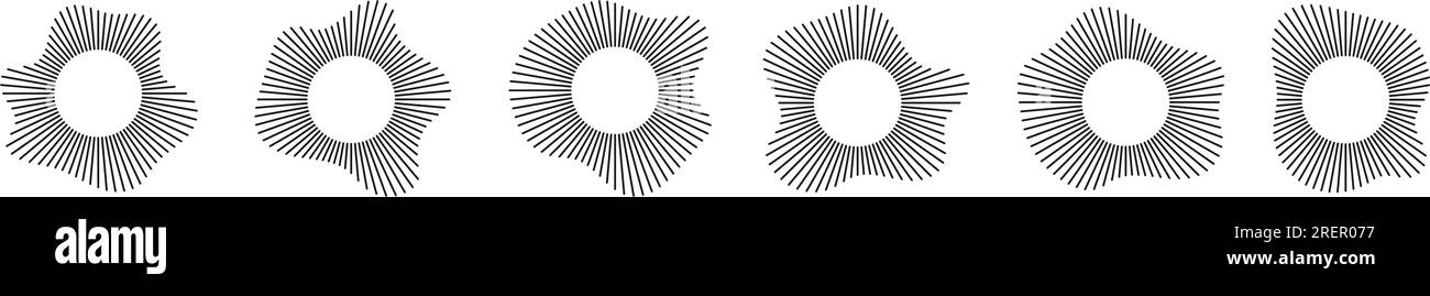 Circular shapes of sound waves, for audio music, round icons of voice ...