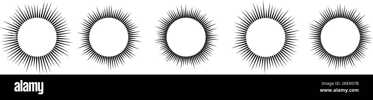 Sonic Circle Icons Collection. Graphic patterns music waves and radio ...