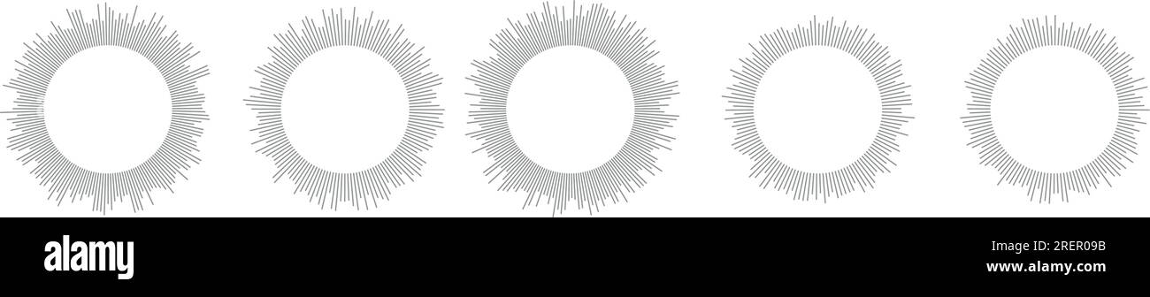 Round Music Wave Graphics. Spiral line patterns depicting sound and ...