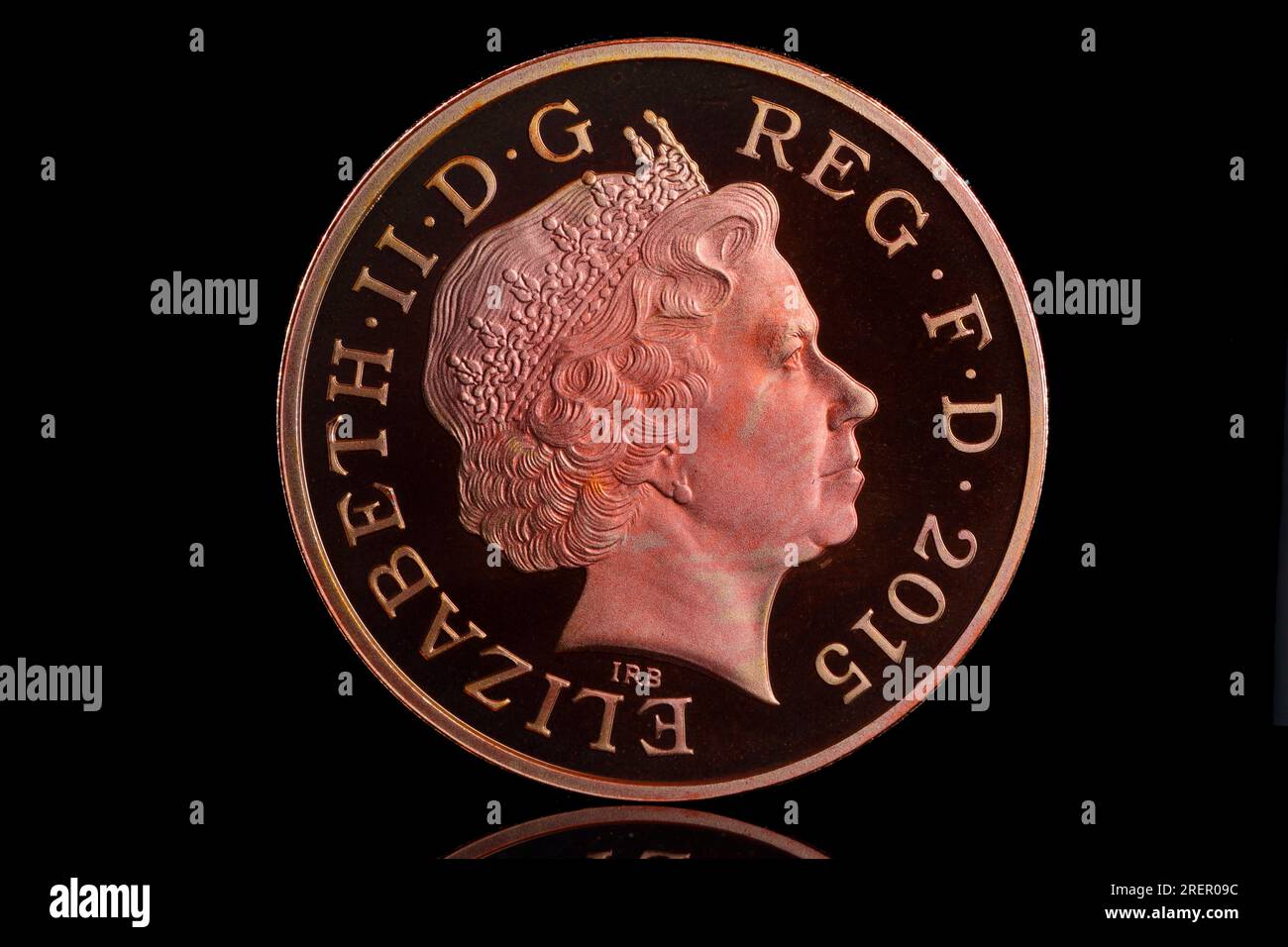 2015 2 pence coin obverse featuring the 4th coin portrait of Queen ...