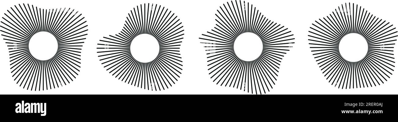 Sound in waveforms, circular designs, circles of audio music, round ...