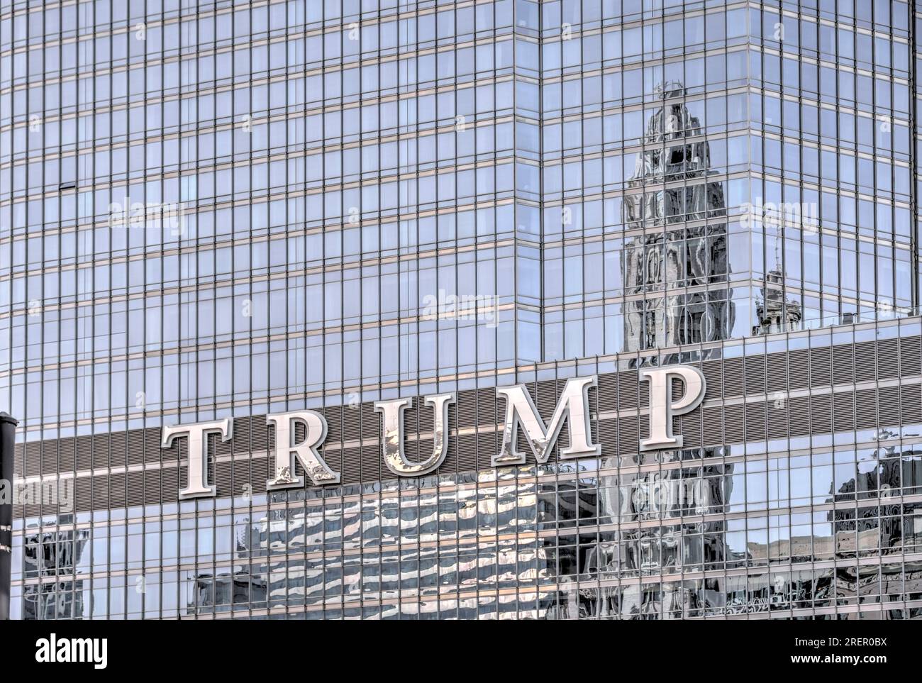 Chicago, Illinois - May 17, 2017: Detail of The Trump International ...