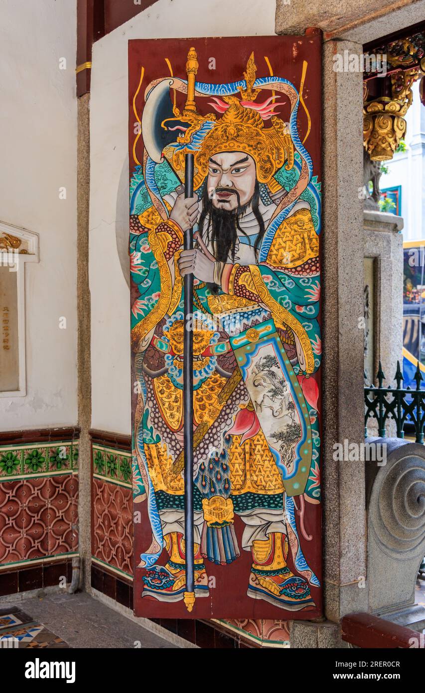 Door Gods painted on the entrance doors to Thian Hock Keng Temple ...