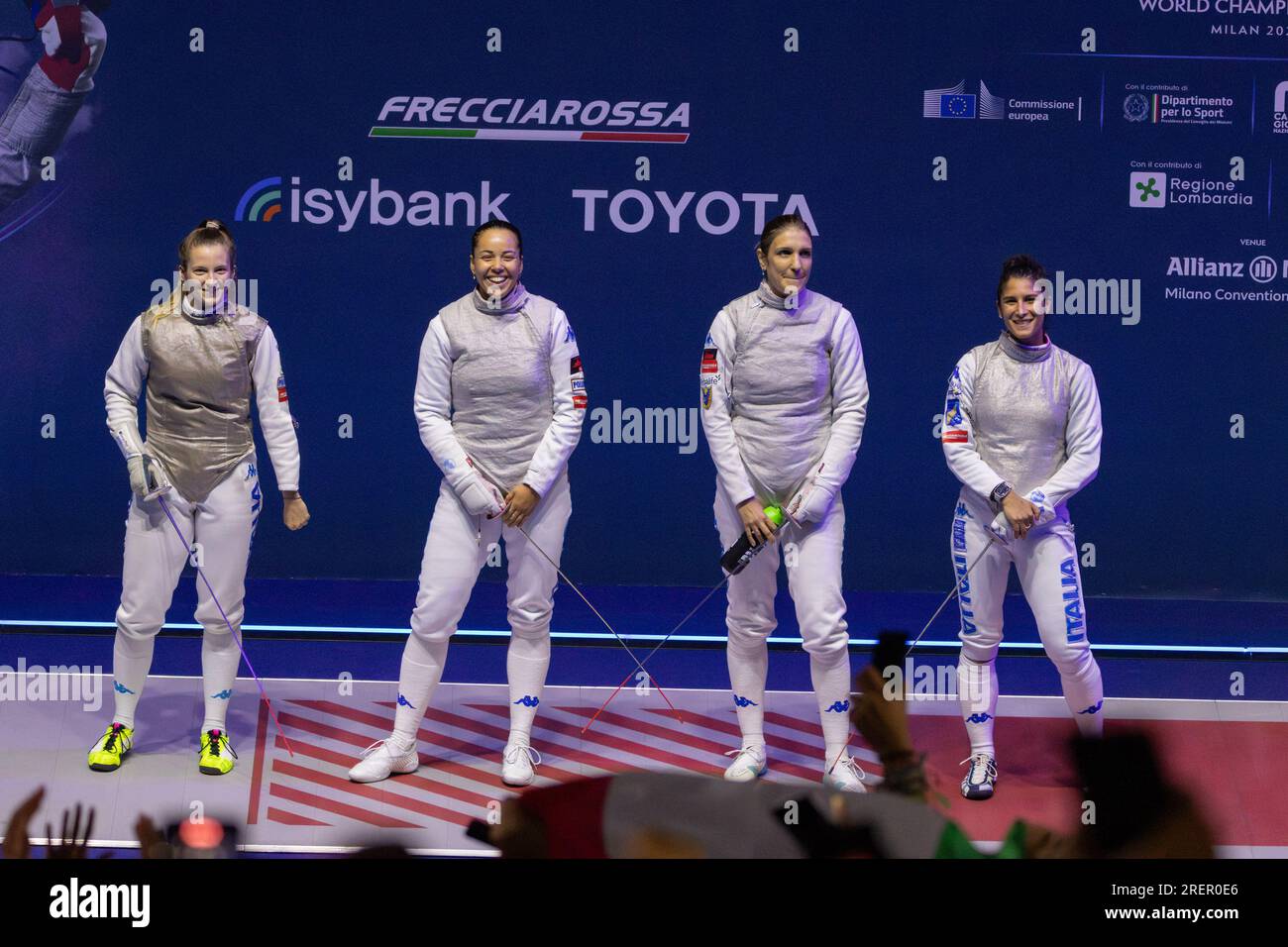 Milan, Italy. 29th July, 2023. Italian team, Favaretto Martina, Volpi ...