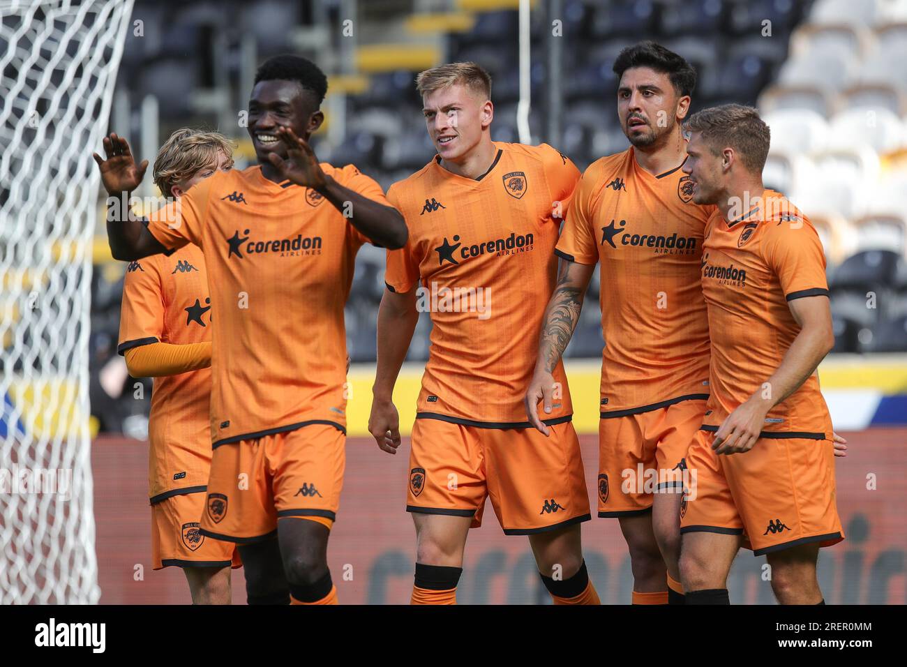 Ozan Tufan #7 of Hull City celebrates his goal and makes the score 1-0 ...