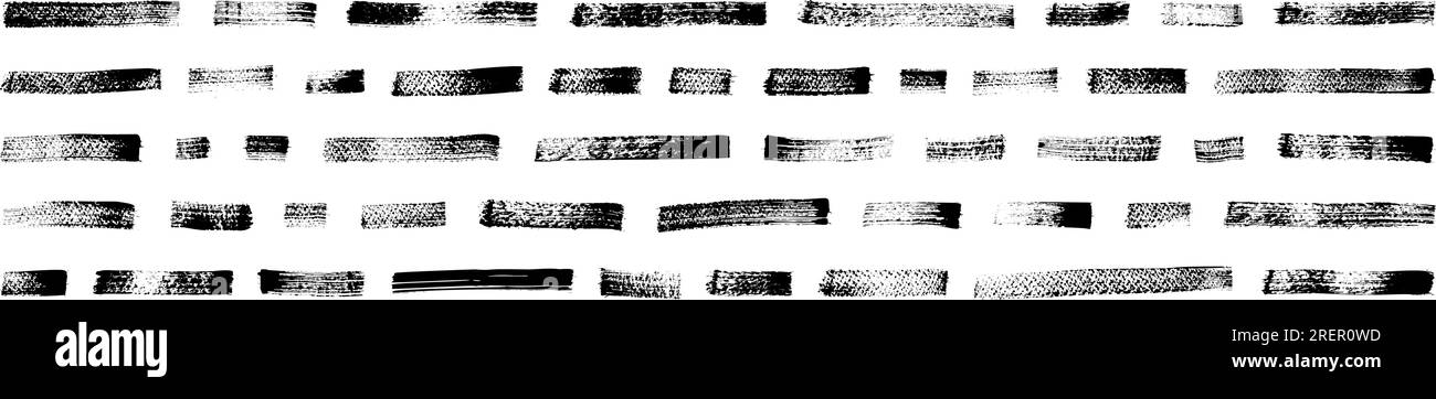 Underline strokes made with a brush, paint lines. Chalk, pen, and ...