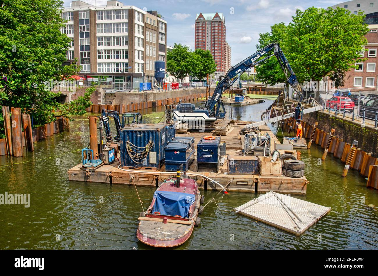 Rotterdam, The Netherlands, June 26, 2023: ongoing construction work ...