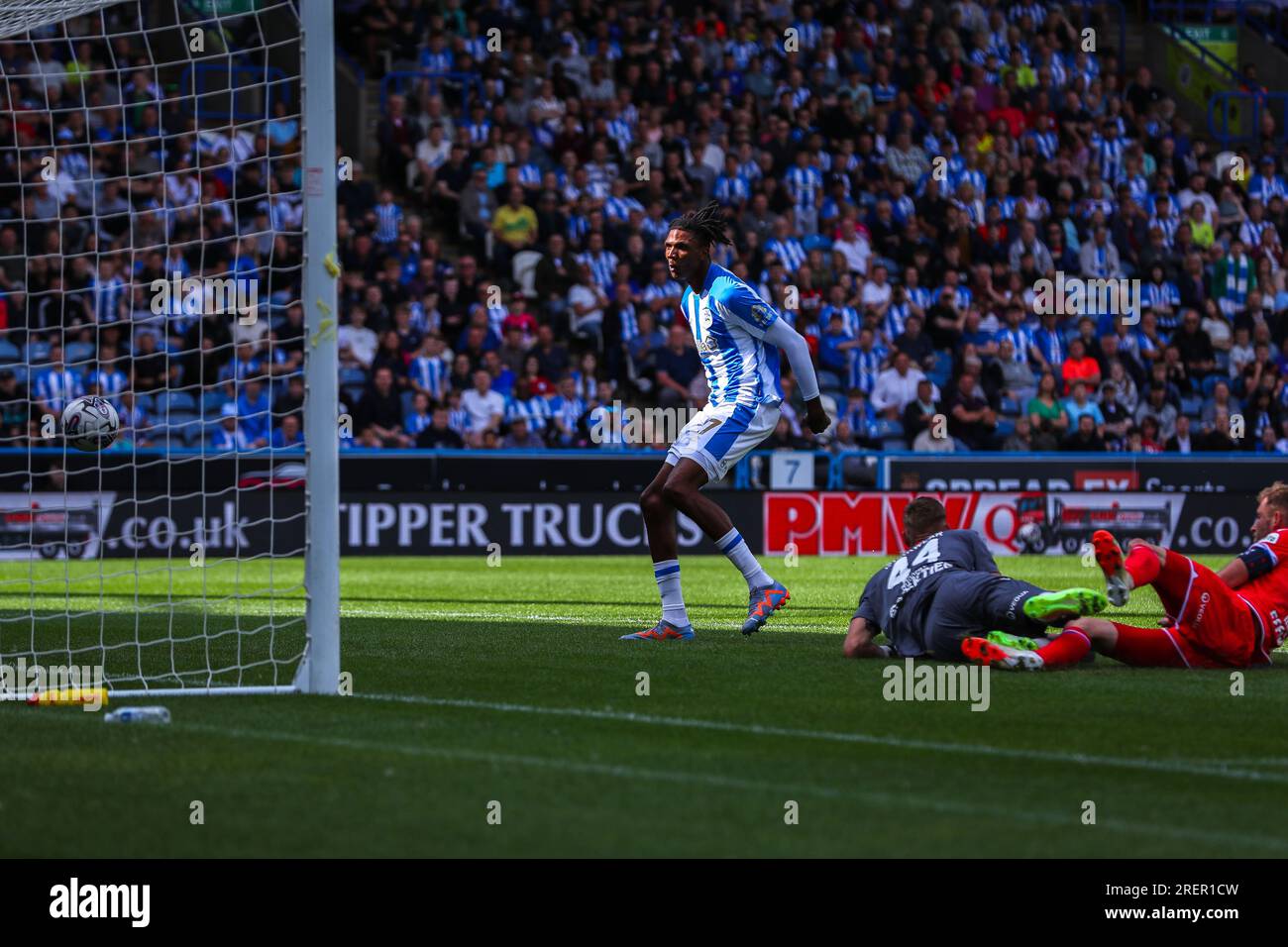 Kyle Hudlin of Huddersfield Town opens the scoring during the Pre ...